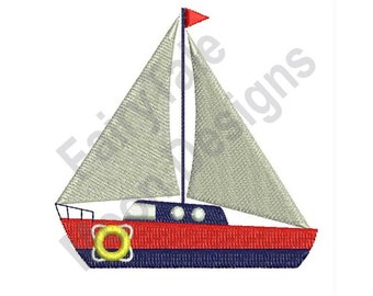 Boat Embroidery Design Sailing Boat Embroidery File Ship Embroidery ...
