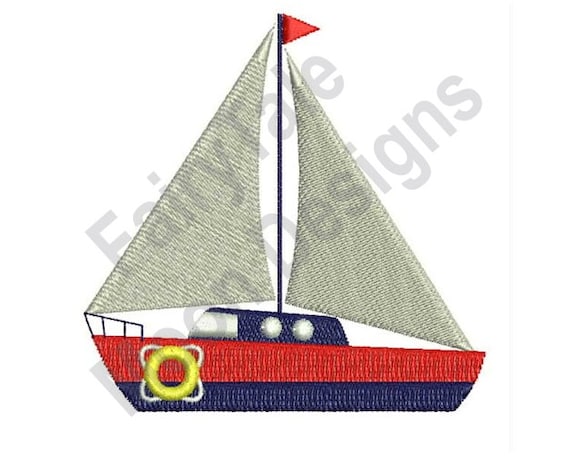 Sailboat Machine Embroidery Design Nautical Sailboat | Etsy