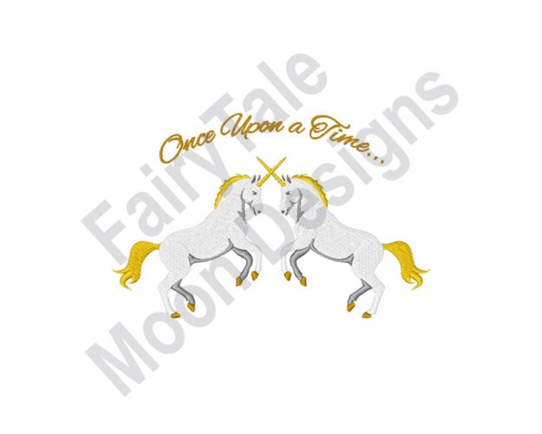Once Upon A Time Machine Embroidery Design Rampant Unicorns - Etsy