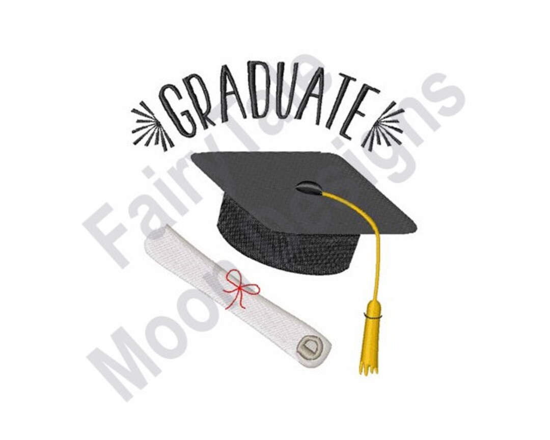 Graduate - Machine Embroidery Design, Graduation Cap & Diploma ...