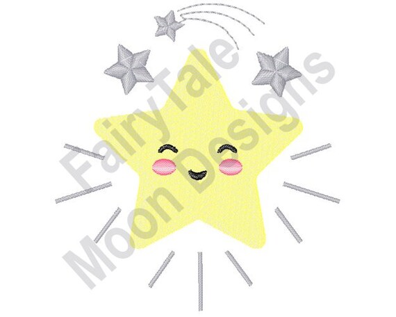 Twinkle Star Machine Embroidery Design Smiling Sun Star | Etsy