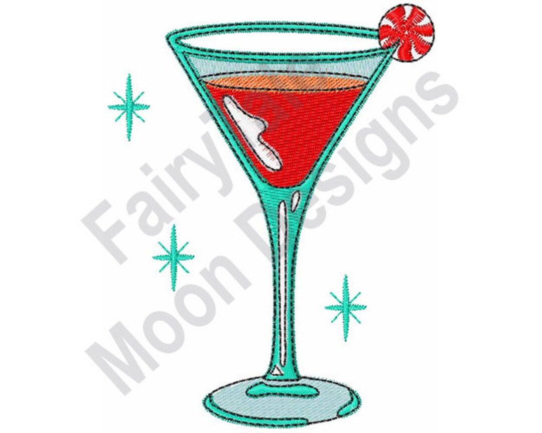 Christmas Cocktail - Machine Embroidery Design, Peppermint Cocktail ...