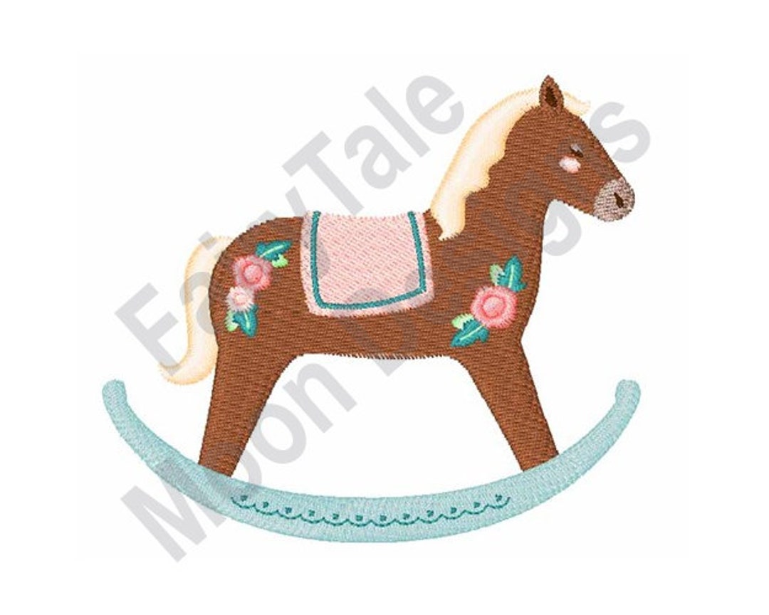 Rocking Horse Machine Embroidery Design, Vintage Rocking Horse ...