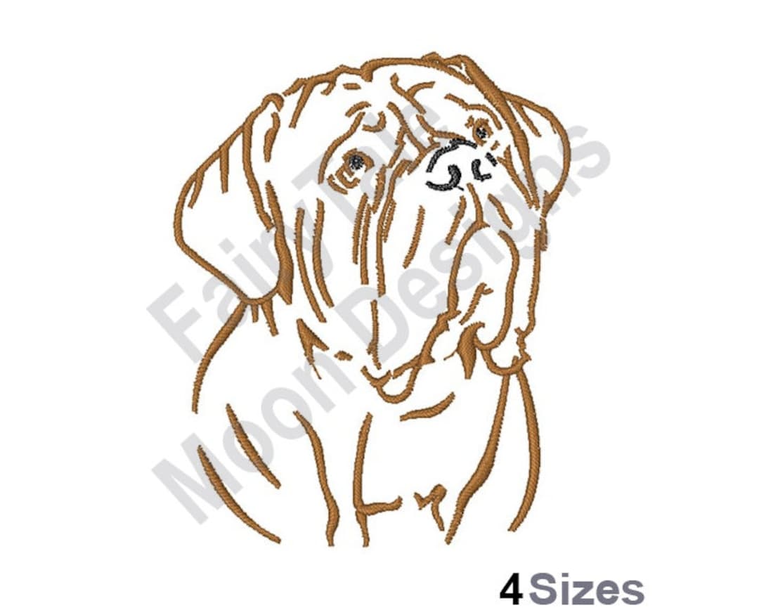 Bullmastiff Outline - Machine Embroidery Design, Mastiff Outline ...