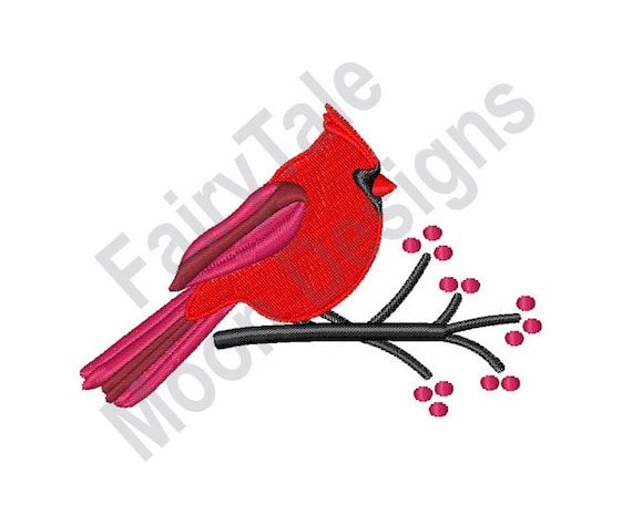 Red Cardinal Machine Embroidery Design | Etsy