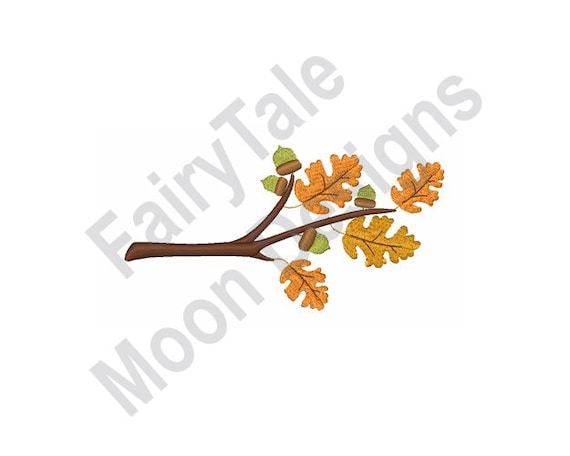 Fall Tree Branch Machine Embroidery Design Oak Tree Leaves - Etsy