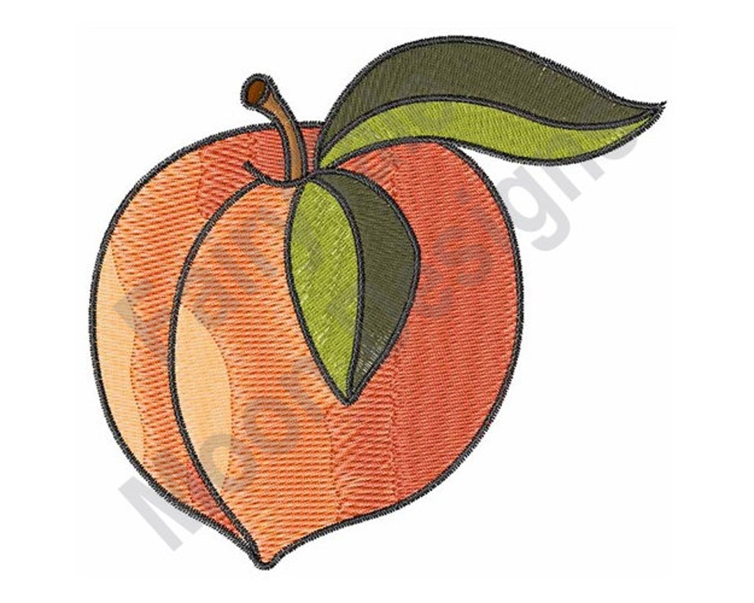 Ripe Peach - Machine Embroidery Design, Peach Embroidery Pattern, Ripe ...