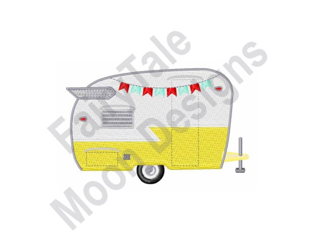Camper Machine Embroidery Design, Travel Trailer Embroidery Pattern, RV ...