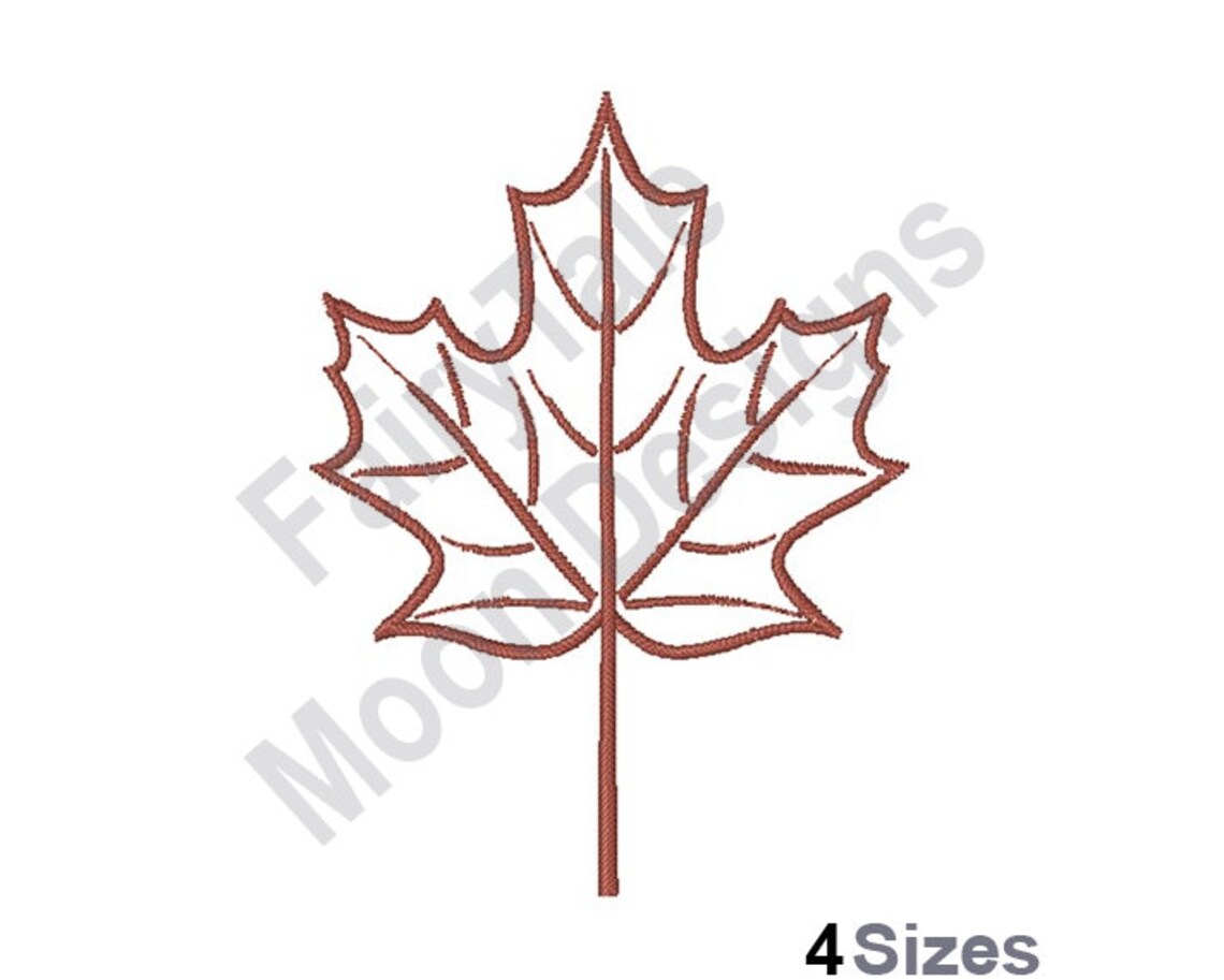 Maple Leaf Machine Embroidery Design Maple Leaf Outline - Etsy