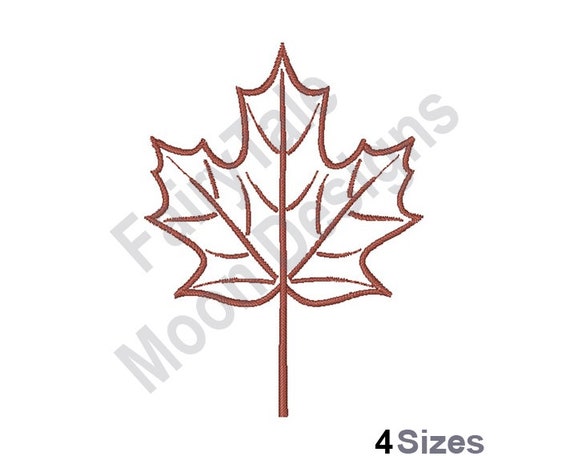 Maple Leaf Machine Embroidery Design Maple Leaf Outline | Etsy