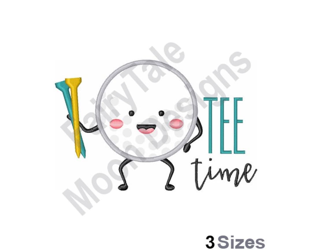 Tee Time - Machine Embroidery Design, Golf Ball Embroidery Design - Etsy