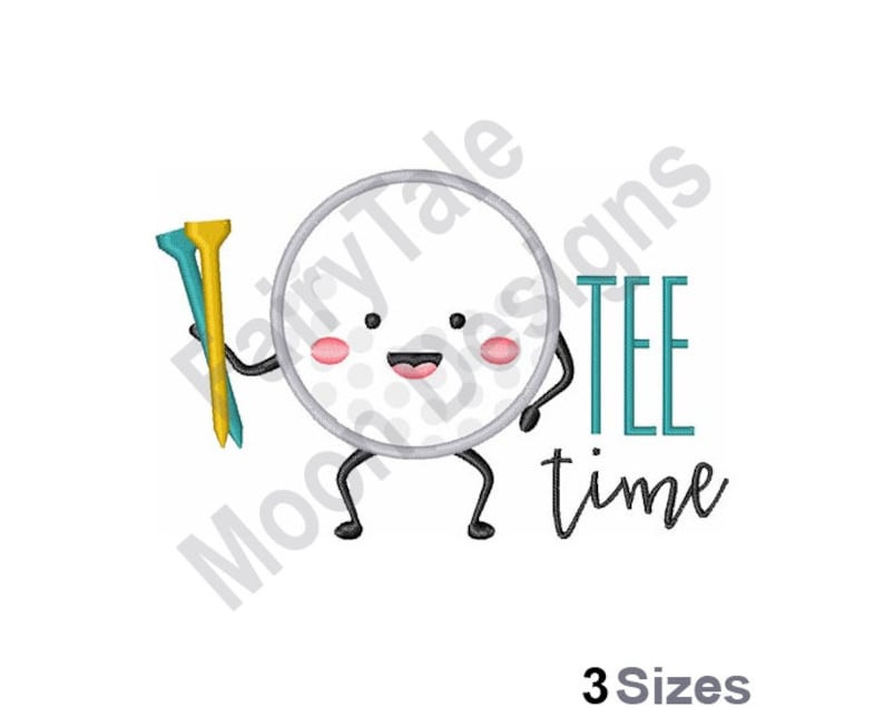 Tee Time - Machine Embroidery Design, Golf Ball Embroidery Design - Etsy