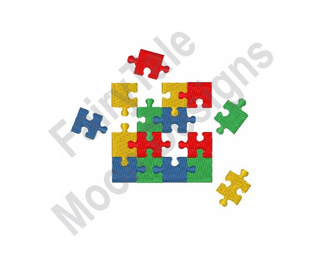 Autism Puzzle Machine Embroidery Design, Autism Awareness Embroidery ...