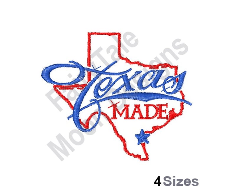 Texas Made Machine Embroidery Design Texas Map Outline - Etsy