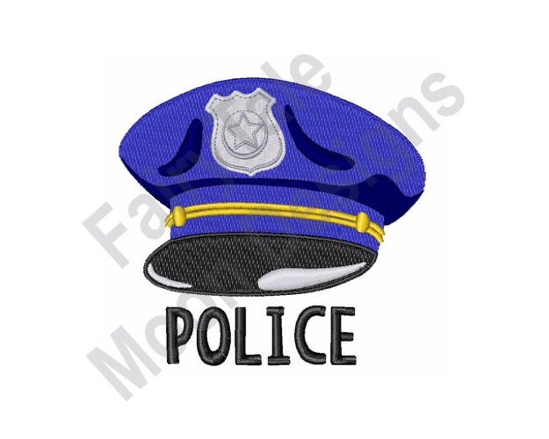 Police Hat - Machine Embroidery Design, Police Officer Peaked Cap ...