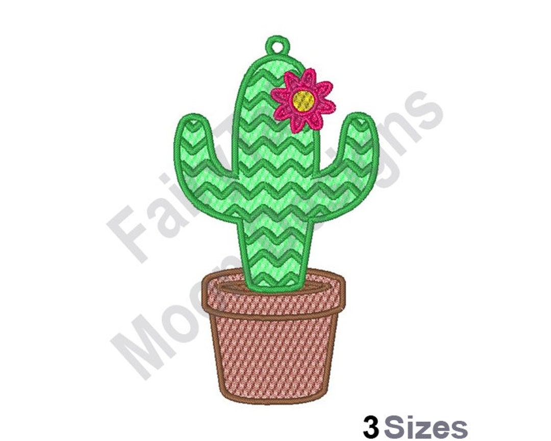 FSL Flowering Cactus - Machine Embroidery Design, Freestanding Lace ...