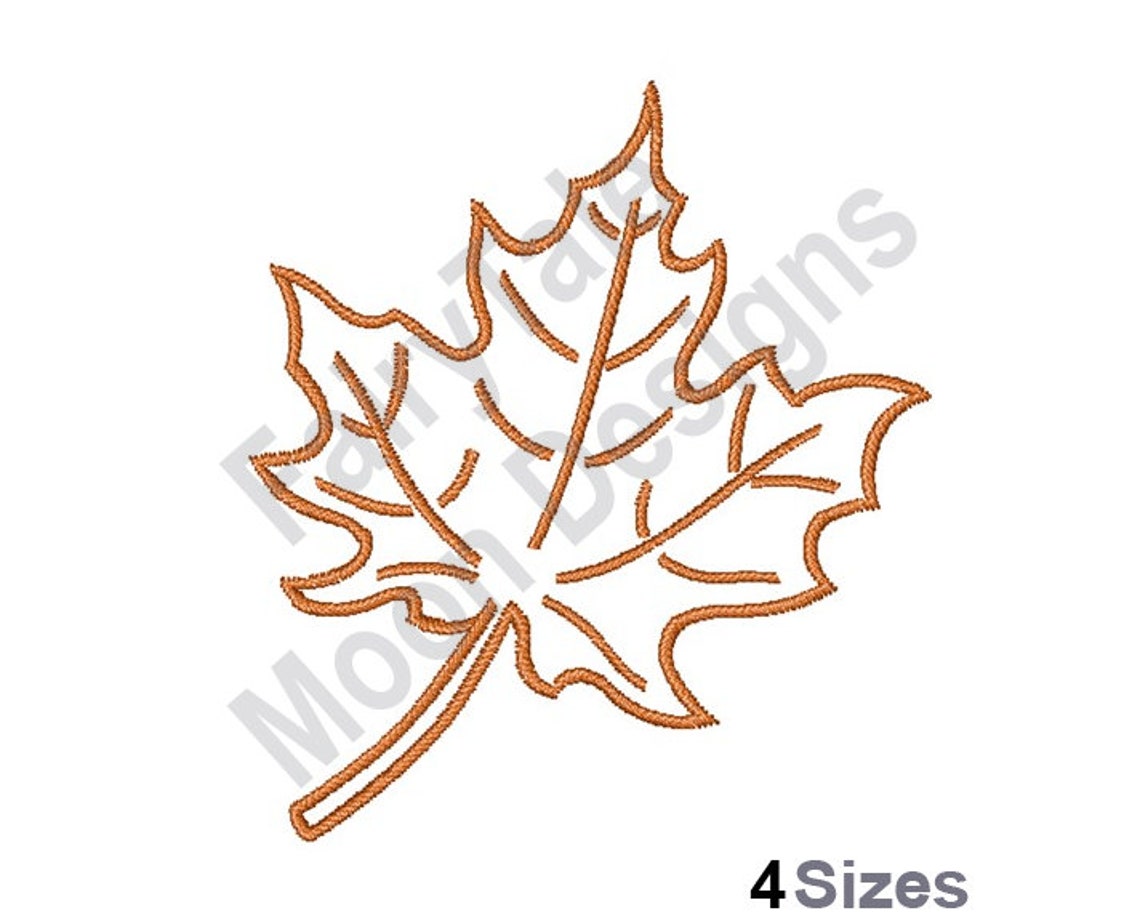 Maple Leaf Machine Embroidery Design Maple Leaf Outline - Etsy