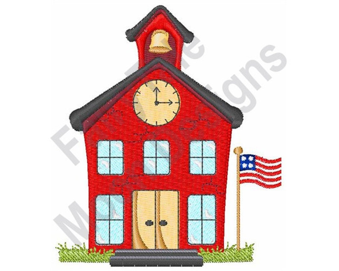 School House - Machine Embroidery Design, Schoolhouse Embroidery ...