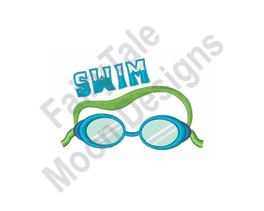 Swim Goggles - Machine Embroidery Design, Swim Goggles Embroidery ...