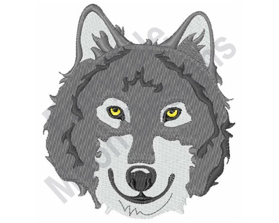 Wolf - Machine Embroidery Design, Wolf Head Embroidery Pattern, Gray ...