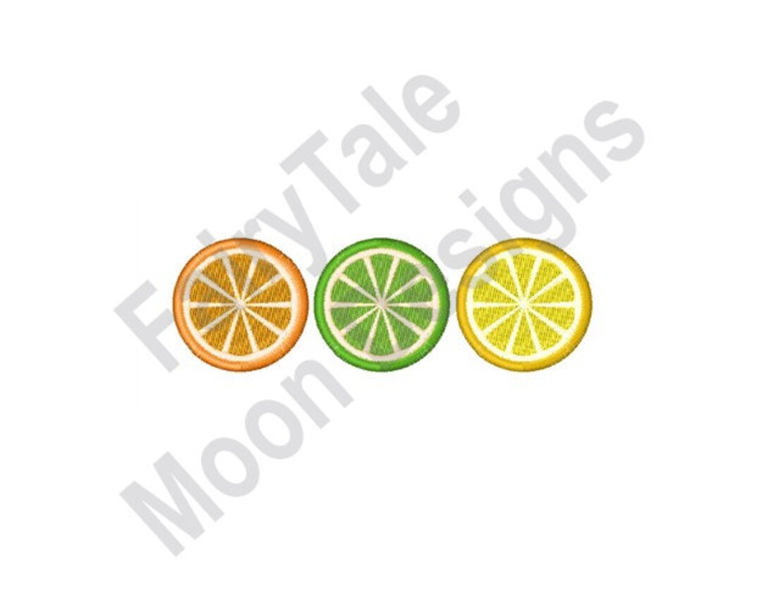 Lemon Lime Orange - Machine Embroidery Design, Citrus Fruit Border ...