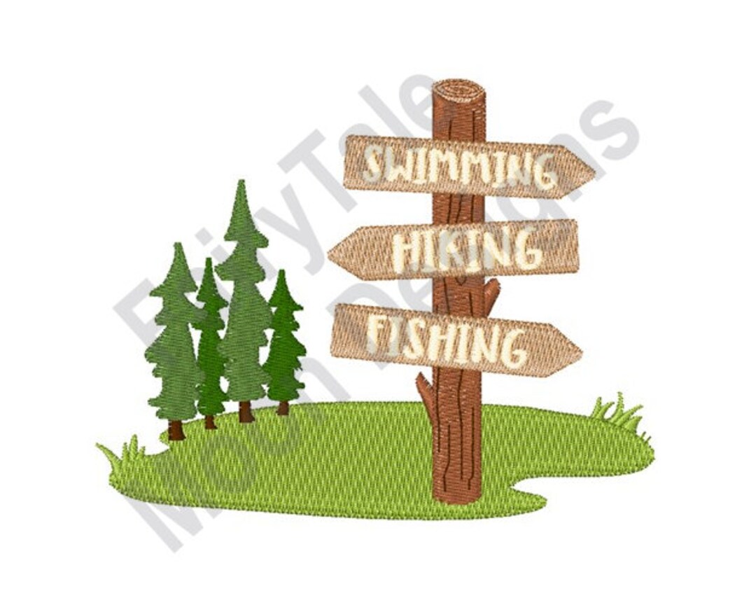 Camp Activity Signs - Machine Embroidery Design, Forest Trail Sign ...