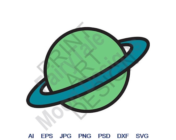 Planet Saturn Svg Dxf Eps Png Jpg Vector Art Clipart | Etsy