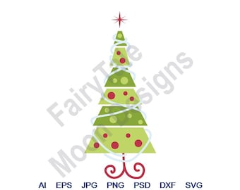 Abstract Christmas Tree Svg Cut File Holiday Circut Svg Xmas - Etsy