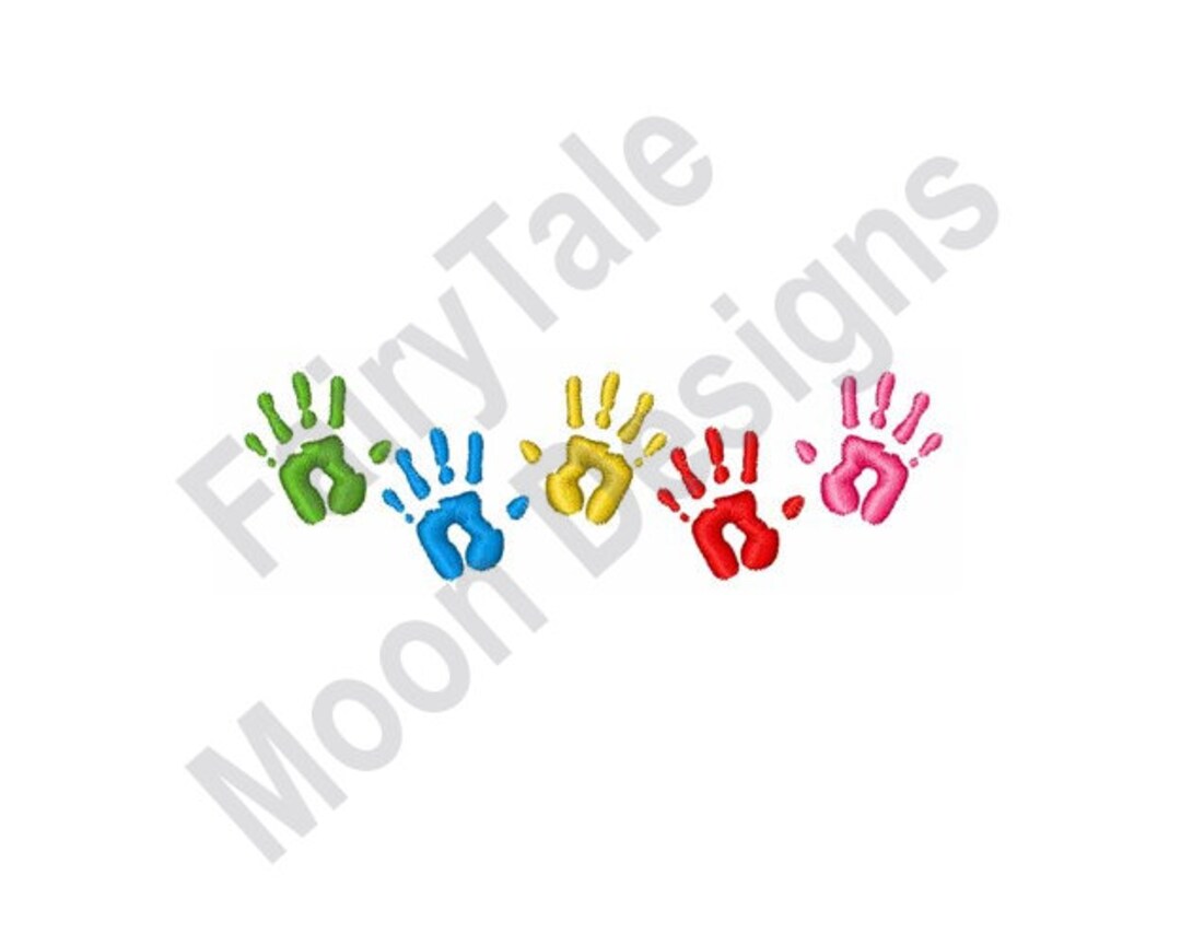 Children Hand Prints - Machine Embroidery Design, Colorful Handprints ...
