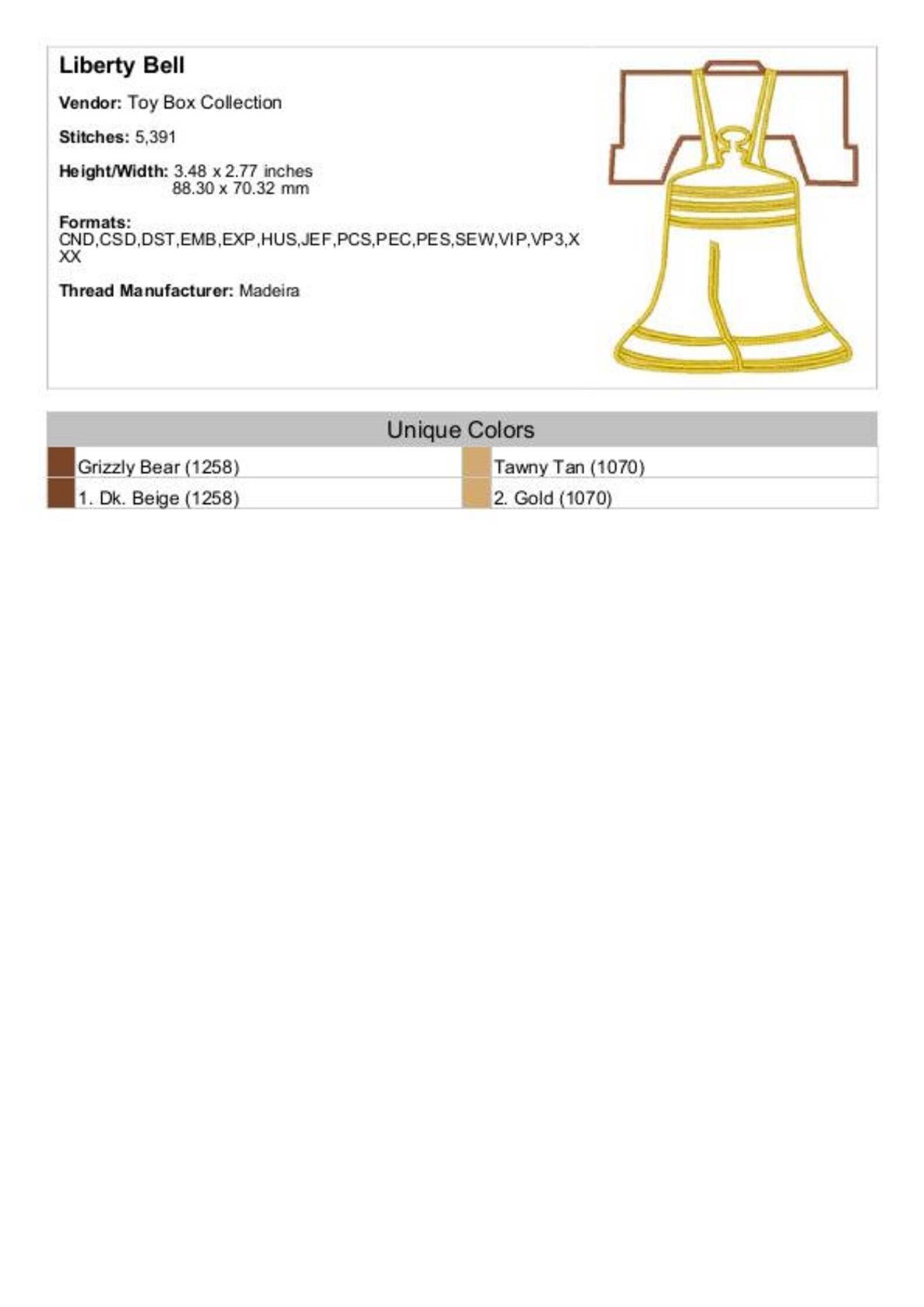 Liberty Bell Outline - Machine Embroidery Design, Old State House Bell ...