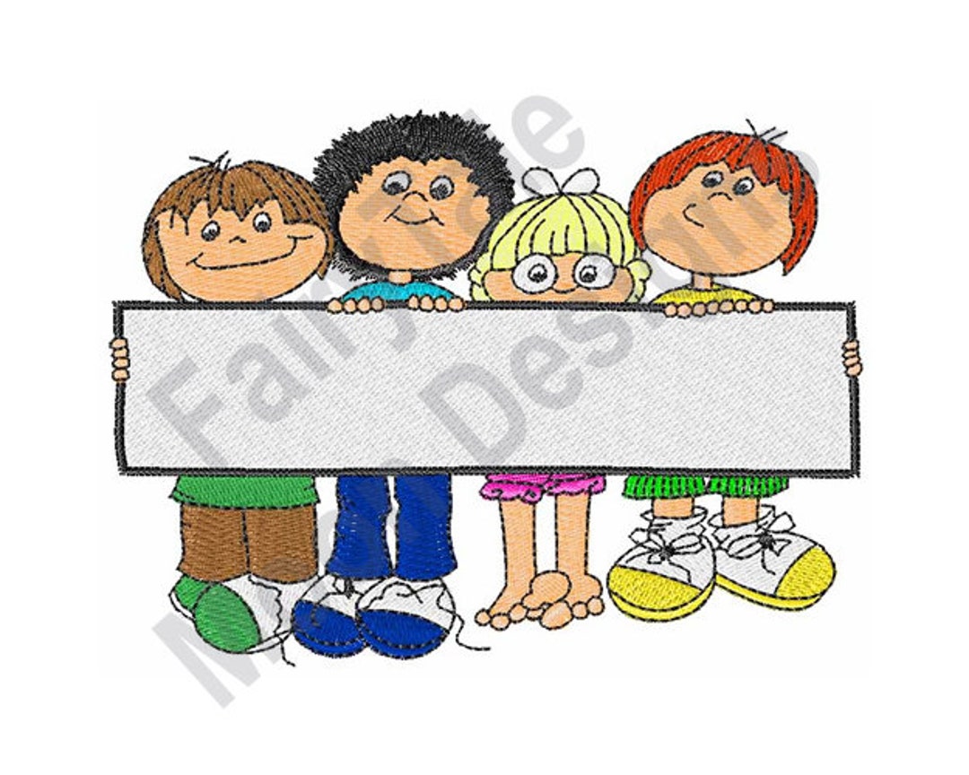 Friends Group Machine Embroidery Design Happy Children With - Etsy