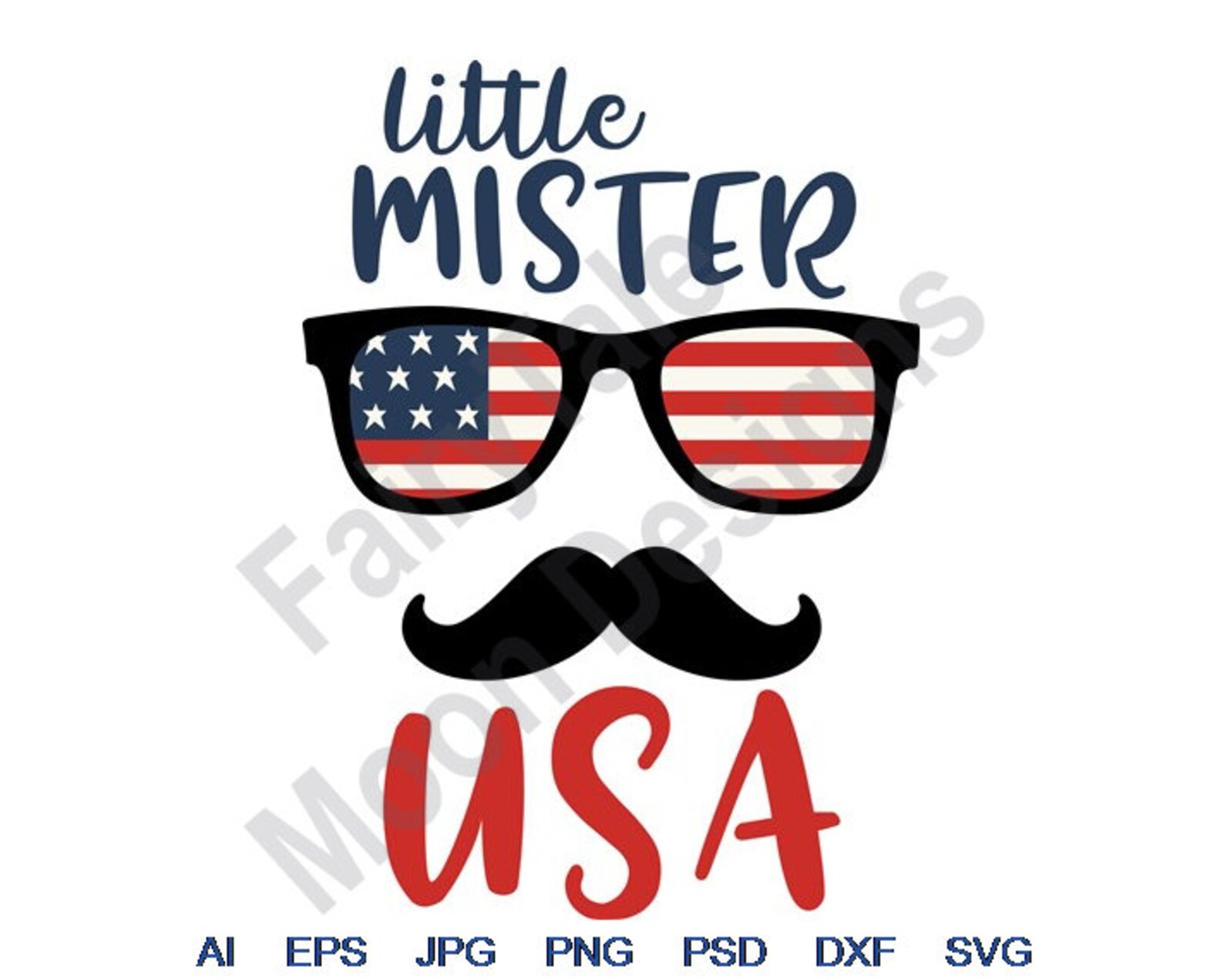 Little Mister USA Svg Dxf Eps Png Jpg Vector Art - Etsy