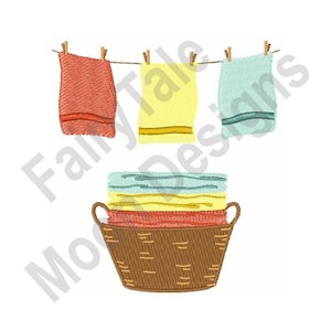 Clothesline & Basket - Machine Embroidery Design - Etsy