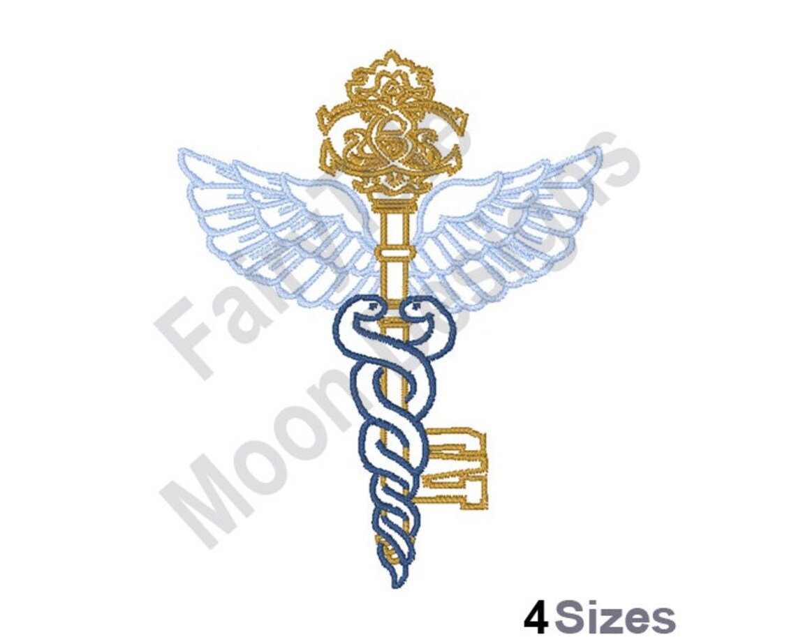 Caduceus Outline Machine Embroidery Design Caduceus - Etsy