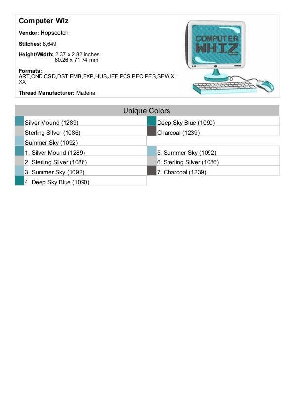 Computer Whiz Machine Embroidery Design Computer Monitor - Etsy