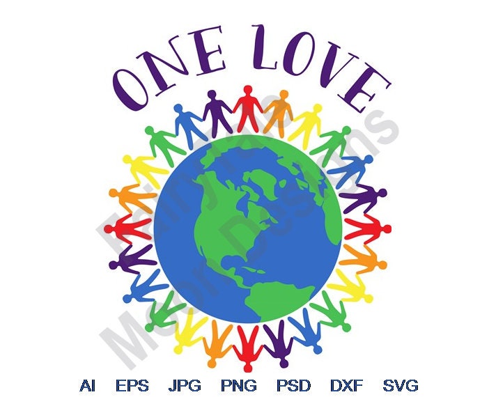One Love Svg Dxf Eps Png Jpg Vector Art Clipart Cut - Etsy.de