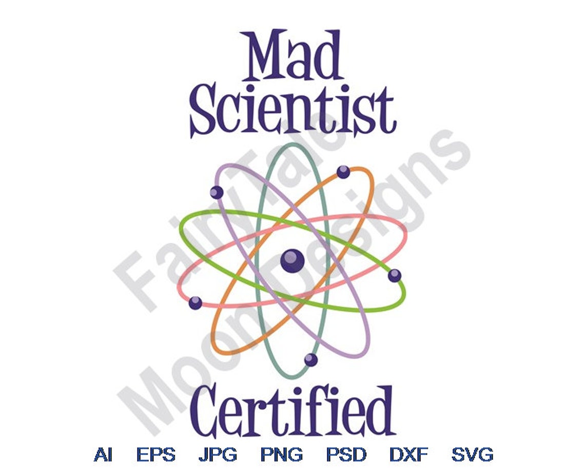 Mad Scientist - Svg, Dxf, Eps, Png, Jpg, Vector Art, Clipart, Cut File ...