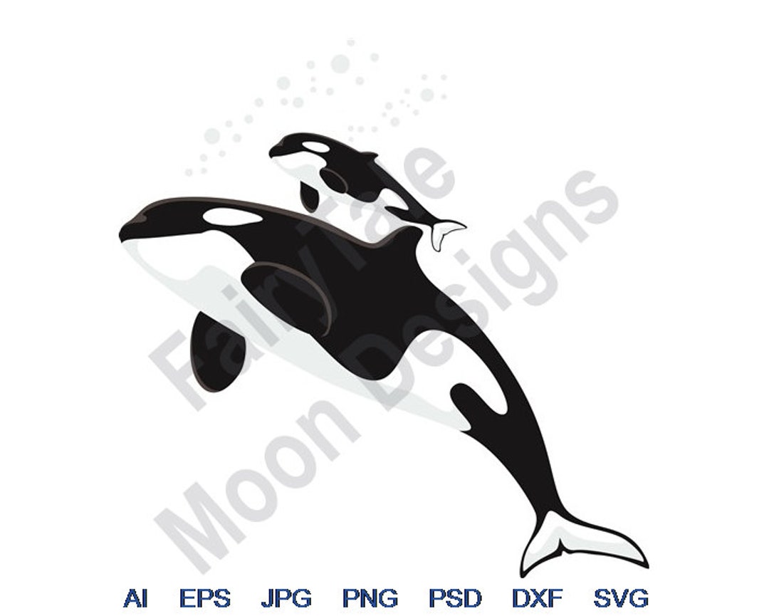 Killer Whale Svg, Dxf, Eps, Png, Jpg, Vector Art, Clipart, Cut File ...