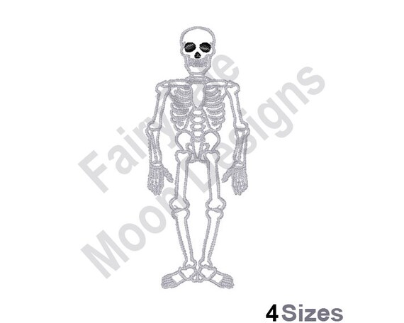 Skeleton Outline Machine Embroidery Design Halloween | Etsy