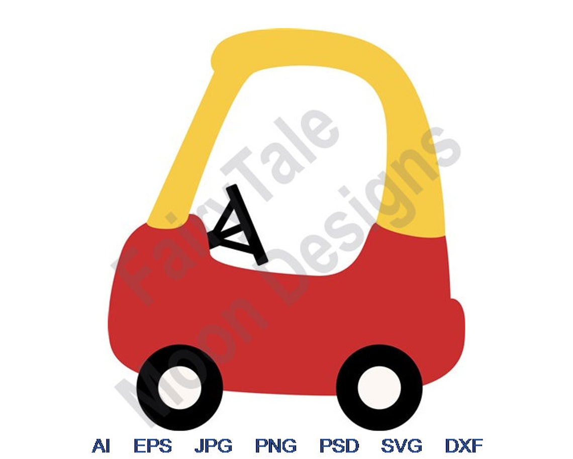 Toy Car - Svg, Dxf, Eps, Png, Jpg, Vector Art, Clipart, Cut File, Red ...