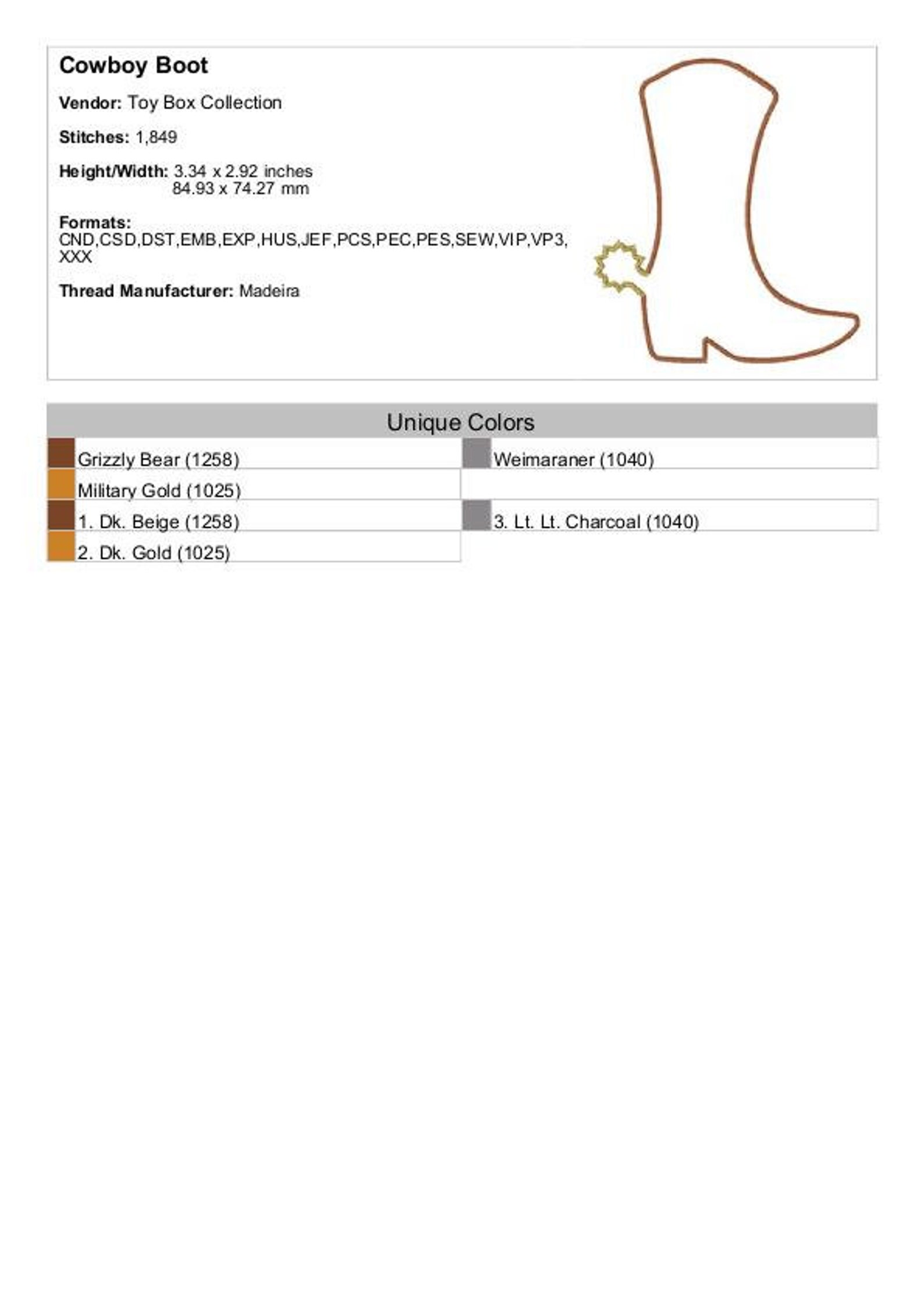 Cowboy Boot Machine Embroidery Design Western Boot Outline | Etsy