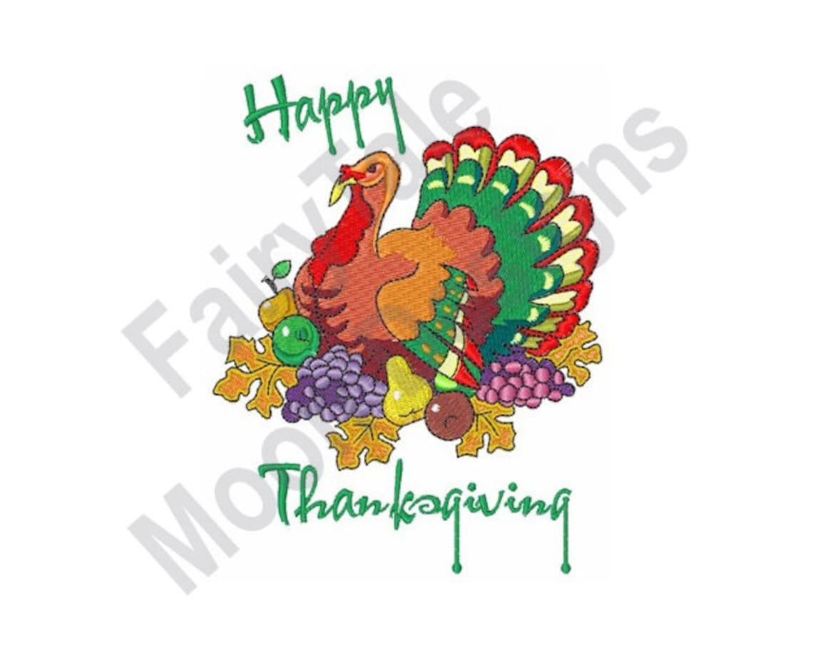 Happy Thanksgiving Machine Embroidery Design Autumn Harvest - Etsy