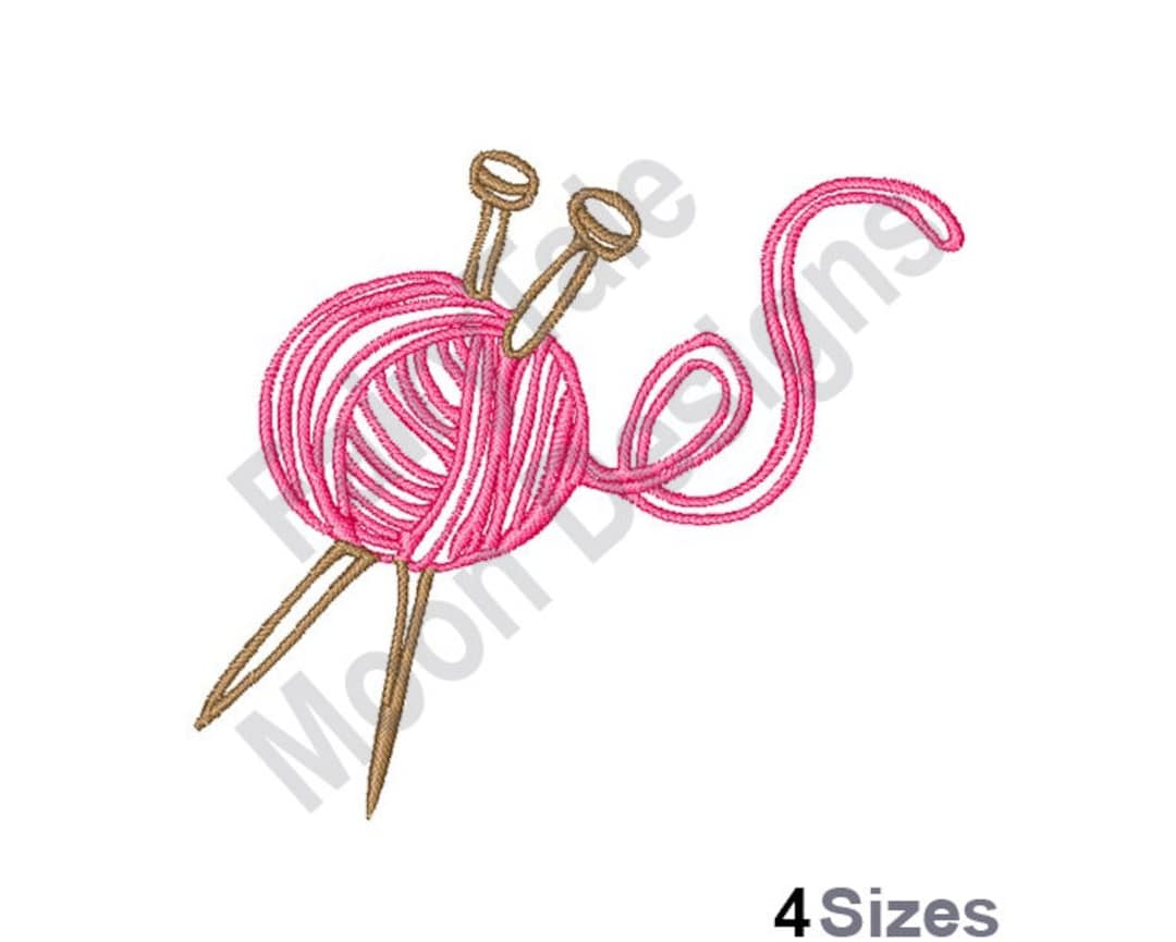 Knitting Outline - Machine Embroidery Design, Yarn Ball Outline ...