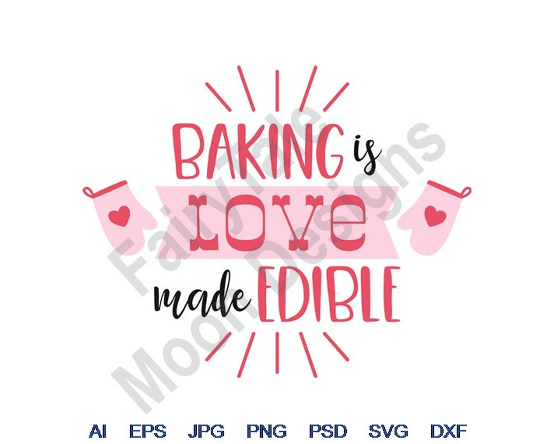 Baking Love Svg Dxf Eps Png Jpg Vector Art Clipart | Etsy