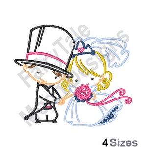 Wedding Couple - Machine Embroidery Design, Married Couple Outline ...