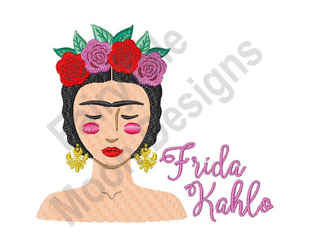 Frida Kahlo Portrait Machine Embroidery Design Mexican - Etsy