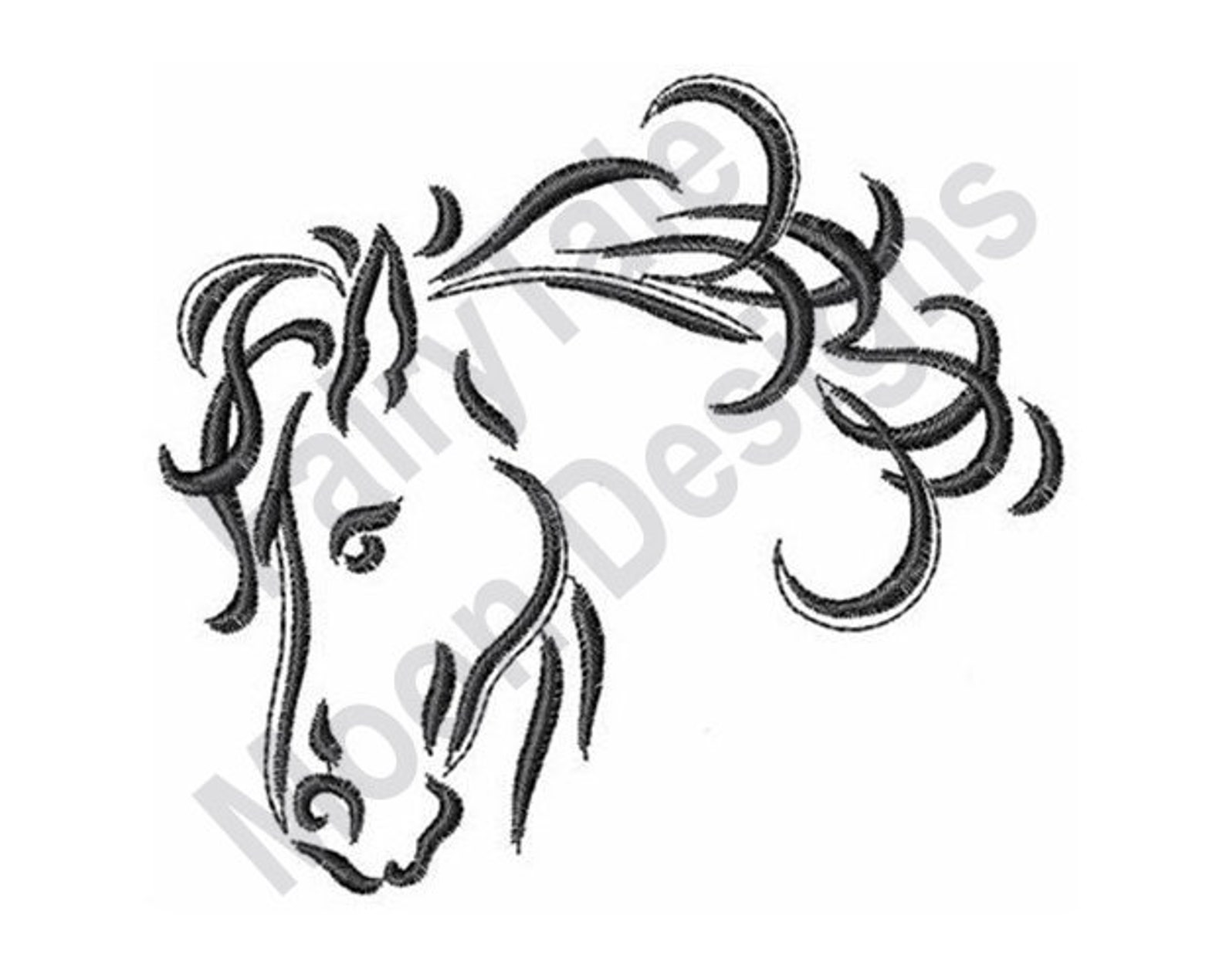 Horse Machine Embroidery Design Horse Head Silhouette - Etsy