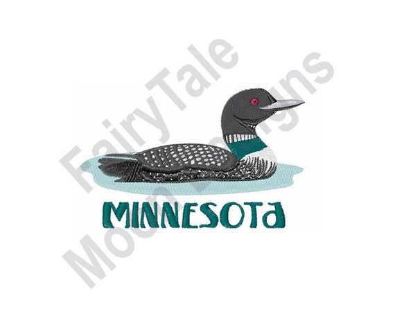Common Loon Machine Embroidery Design Minnesota Loon | Etsy