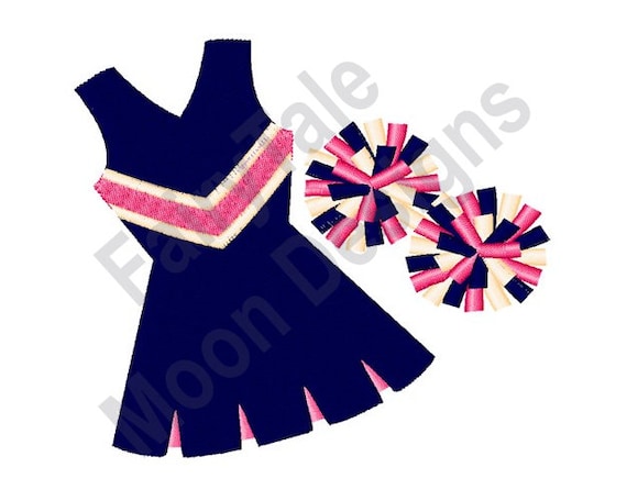 Cheerleader Uniform Machine Embroidery Design Girl | Etsy