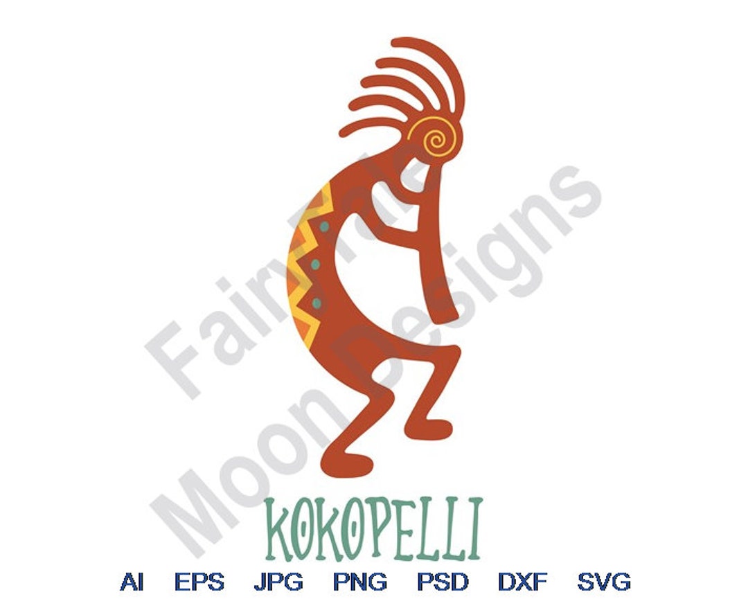 Kokopelli - Svg, Dxf, Eps, Png, Jpg, Vector Art, Clipart, Cut File ...